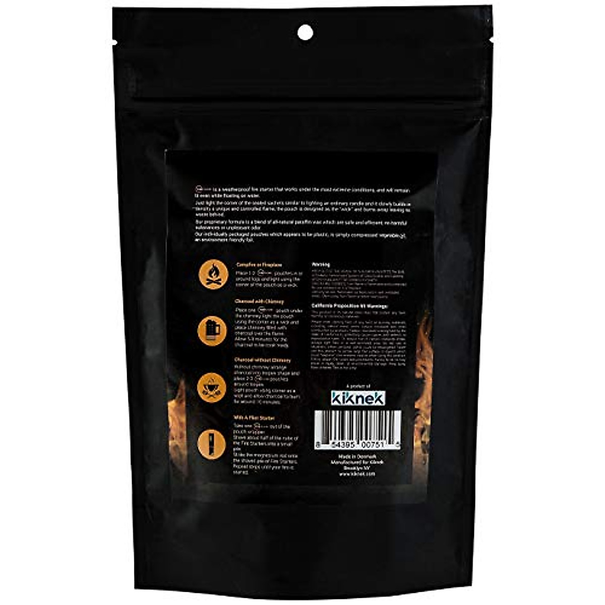 FireFlame Quick Instant Fire Starter - 100% Waterproof All-Purpose Indoor & Outdoor FireStarter, for Charcoal Starter, Campfire, Fireplace, Firepit, Smoker - Odorless and Non-Toxic - 20 Pouches in Bag