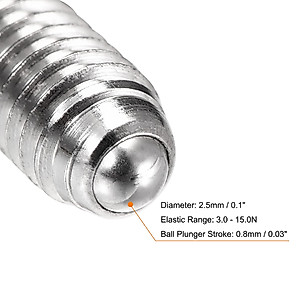 uxcell Ball Point Set Screws, M4 x 10mm 304 Stainless Steel Metric Spring Hex Socket Screw 20pcs