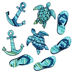 Konohan Cruise Door Decorations Magnetic Turtle Car Magnets Flip Flop Boat Anchor Cruise Ship Decorations Magnetic Cruise Door Sign Carnival Cruise Sticker Refrigerator Magnets, 5 Inch(8 Pcs)