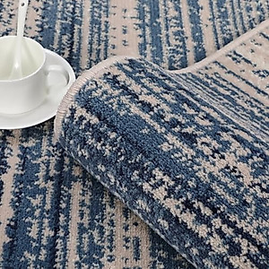 WESTLOOM Area Rug 2x3 Doormat Modern Ombre Area Rug Contemporary Front Door Mat Indoor Entrance Kitchen Rug Non-Shedding Small Rug Accent Door Mat for Living Room Bathroom Bedroom Blue