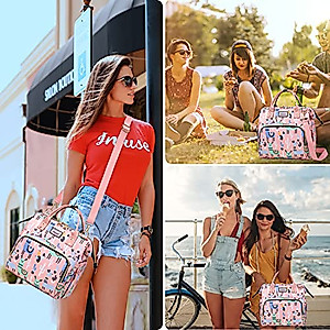 Artelaris Lunch Bag for Women, Insulated Lunch Box Women for Work, Large Leakproof Lunch Cooler Purse, Reusable Lunch Tote for Adult with Side Pockets & Shoulder Strap Picnic Hiking