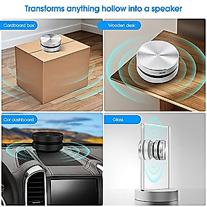 Mini Speaker,Leepesx 2 Packs Wirelessly BT Speaker Bone Conduction Speakers Mini Portable Loud Stereo Sound Built-in Mic Sound Box for Home,Outdoor,Travel,Silver