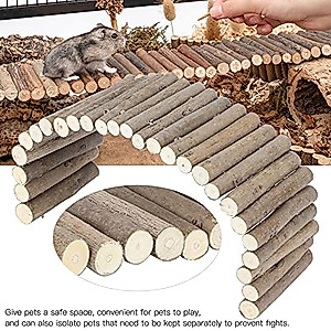 Hamster Bridge Toy, Bendable Wooden Hideout Rodents Wooden Door Fence for Small Animal Mouse Squirrel Chipmunk (60CM) Habitat Décor