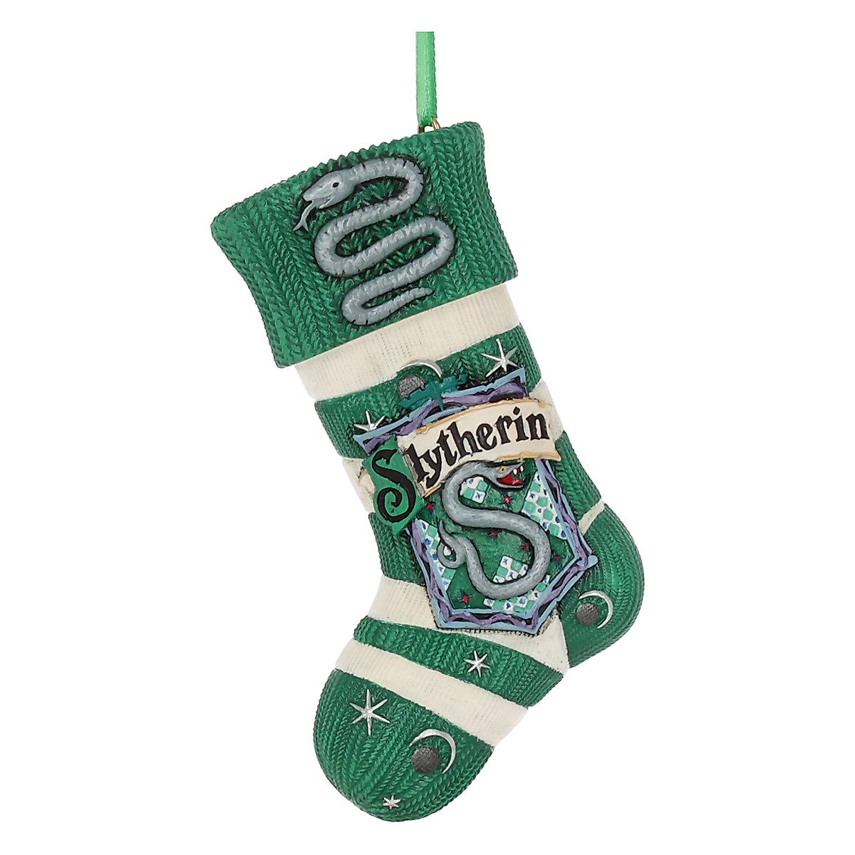 Nemesis Now Officially Licensed Harry Potter Slytherin Stocking Hanging Ornament, Green