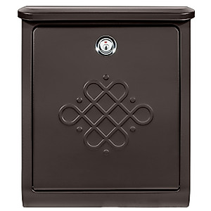Architectural Mailboxes Bordeaux Galvanized Steel, Locking, Wall Mount Mailbox, 2697RZ-10, Rubbed Bronze, Medium Capacity