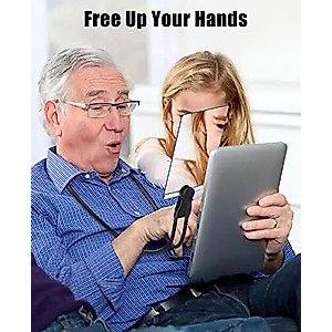 3X Hands Free Magnifying Glass for Reading. 7.1"x4.7"Large Full Book Page Magnifier for Neck Wear. Magnifier for Reading,Sewing, Cross Stitch, Inspection (Black)