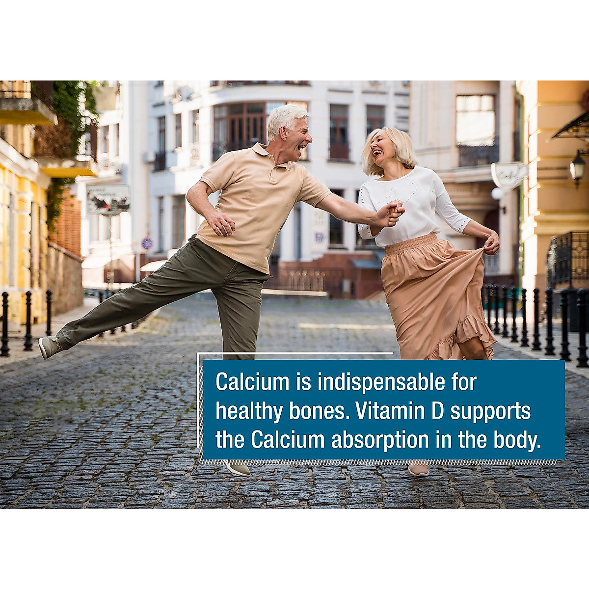 German Calcium + VIT. D - 240 Vegetarian Drink Effervescent Tablets - Orange-Grapefruit Flavor - Made in Germany