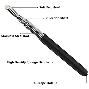 VOVIGGOL Telescopic Teacher Pointer Stick with Hand Lanyard, Teaching Pointer for Classroom, Hand Pointer Extendable Pointer Stick Retractable Pointer Handheld Whiteboard Pointer (Black)