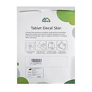MoKo Tablet Back Skin Stick Decal for Microsoft Surface Pro 11 /Surface Pro 10 / Pro 9 / Pro 8 13-Inch Tablet, PU Leather Protective Decal Body Skin Cover for Surface Pro 11/10, Black