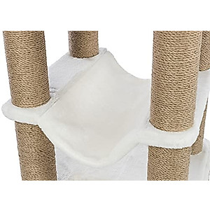TRIXIE Lucano XXL 43-in Cat Tower, Sisal Scratching Posts, Cat Tree with Plush Condo, Cushions, Dangling Cat Toys, Brown