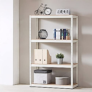 Storage Shelves - 4 Tier Adjustable Garage Storage Shelving, Heavy Duty Metal Storage Utility Rack Shelf Unit for Warehouse Pantry Closet Kitchen, 23.6" x 15.7" x 47.2", White