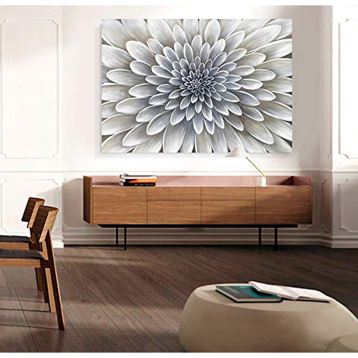 Yihui Arts White Flower Canvas Wall Art Painting Hand Painted Floral Canvas Pictures Aesthetic Botanical Artwork for Bedroom Living Room Bathroom Decoration