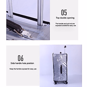 MosaiRudo Clear PVC Luggage Cover Protectors Transparent Travel Luggage Protector for Wheeled Suitcase (Thickness 0.2mm, 20inch)