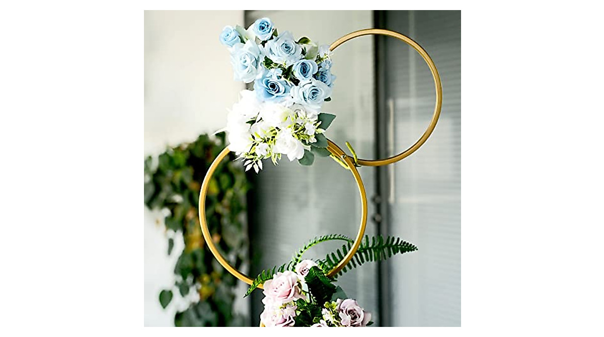Efavormart 3ft Gold Hoop Stand: Wedding Arch & Centerpiece