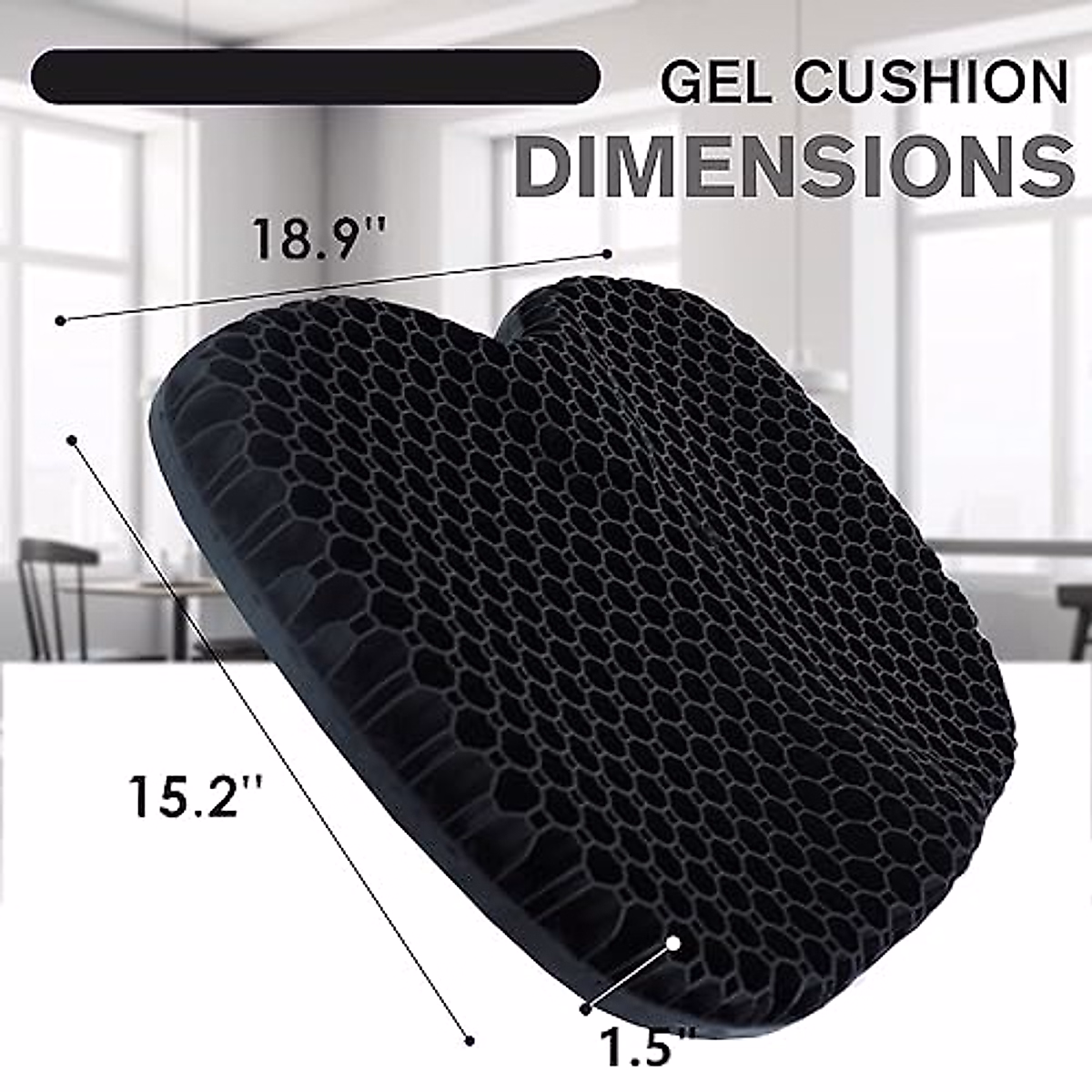 Aiouarc Gel Seat Cushion, Breathable Honeycomb Design, Gel Seat Cushion for Long Sitting, Tailbone Pain Relief Cushion, Office Chair Cushion, Wheelchair Cushion, Car Seat Cushion, Chair Pads