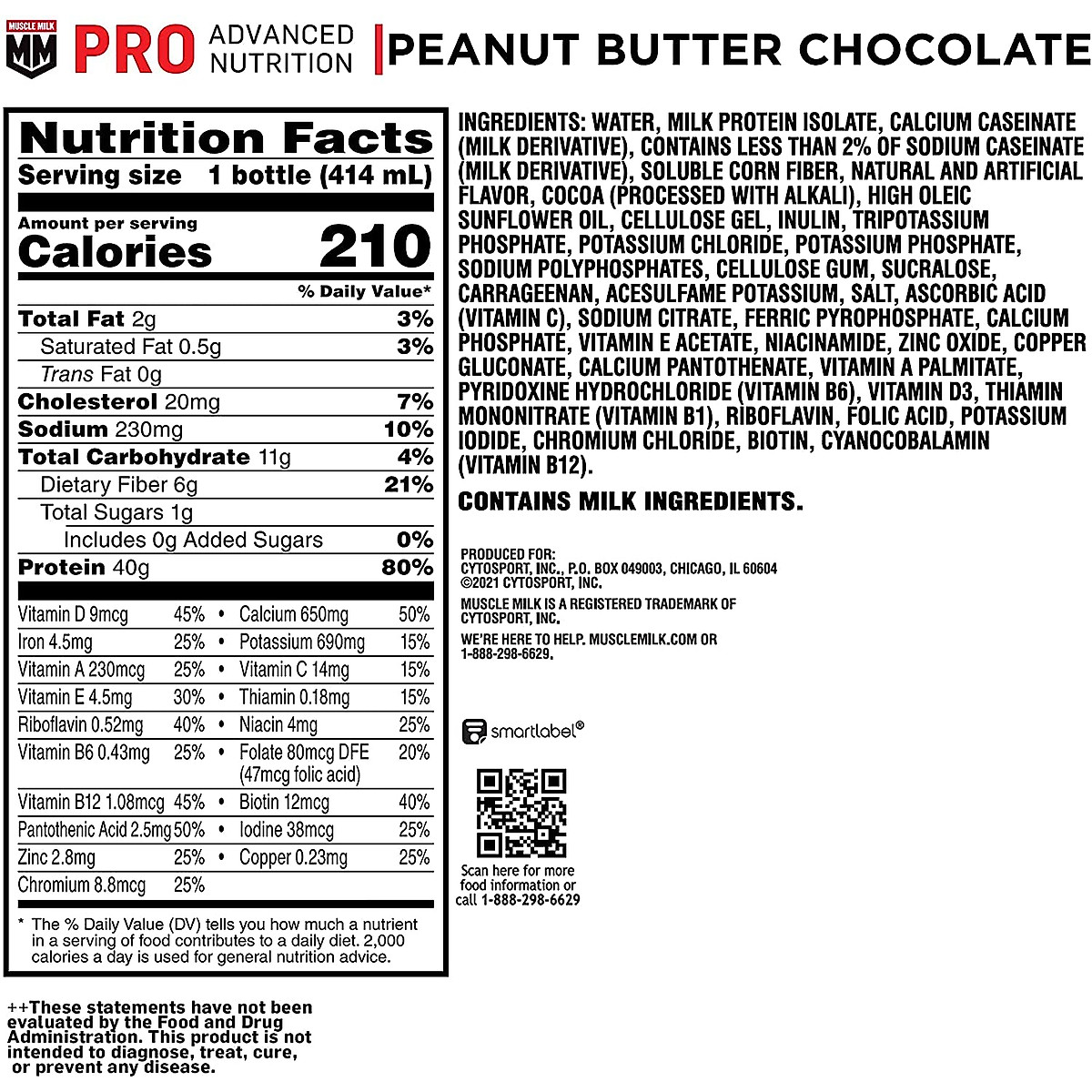 Muscle Milk Pro Series Protein Shake, Chocolate Peanut Butter, 40g Protein, 14 Fl Oz (Pack of 12)