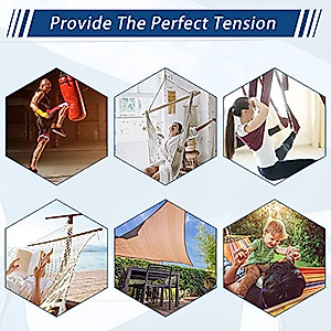 BLADOPIA Sun Shade Sail Hardware Kit, 6 inch Heavy Duty Stainless Steel Outdoor Triangle Sunshade Installation Set, UV Block Canopy Awning Wall Mounting Anchor and Turn Buckles for Patio, Garden