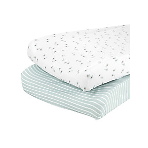 Simple Joys by Carter's Baby 2-Pack Cotton Changing Pad Covers, Stripe/Avocados, One Size