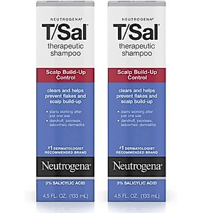 Neutrogena T/Sal Therapeutic Shampoo for Scalp Build-Up Control with Salicylic Acid, Scalp Treatment for Dandruff, Scalp Psoriasis & Seborrheic Dermatitis Relief, 4.5 fl. oz (Pack of 2)
