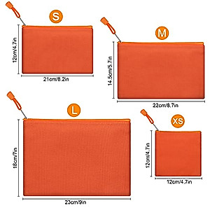 Fassave 12 Pack DIY Craft Cotton Canvas Bag, Multi-Purpose Cosmetic Bag Makeup Pouches with Zipper Travel Toiletry Bag Pen Pencil Bag (Multicolor, L) (D003)