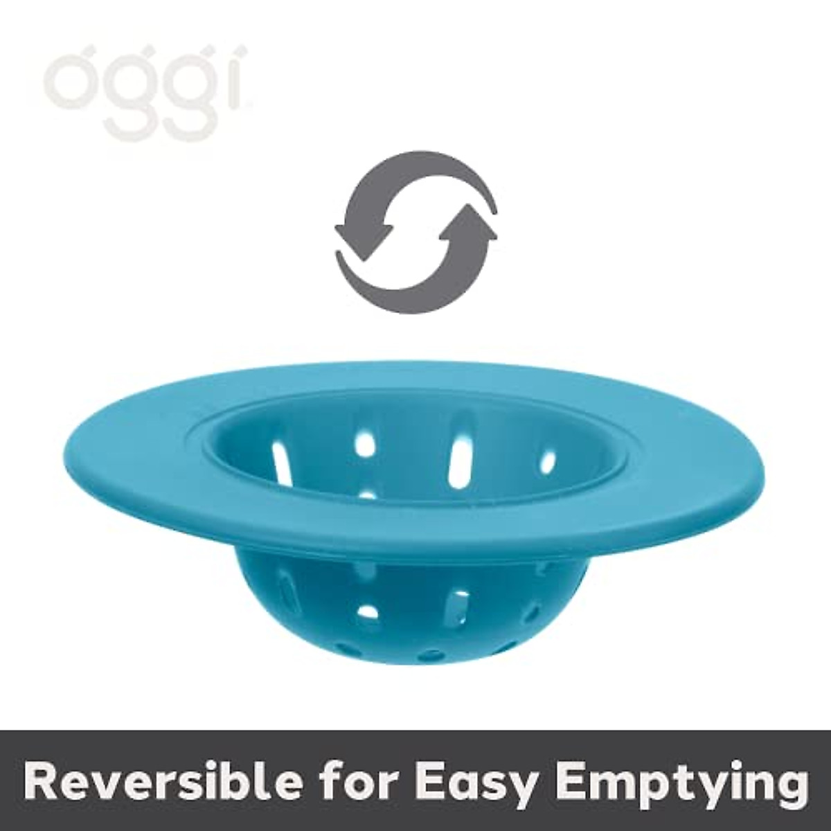 OGGI Silicone Sink Strainer- Great Kitchen Sink Strainer, Sink Drain Strainer, Drain Stopper, Sink Plug, 4.6˝ Diameter Rim, Turquoise