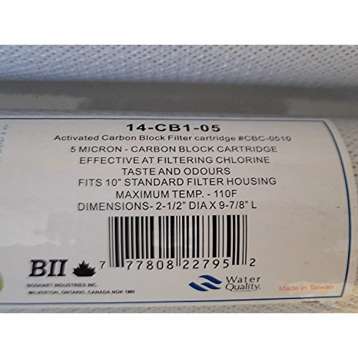 Boshart 14-CB1-05 Activated Carbon Block Filter cartridge #CBC-0510 2" x 10" water well city chlorine and odor water filtration (2)