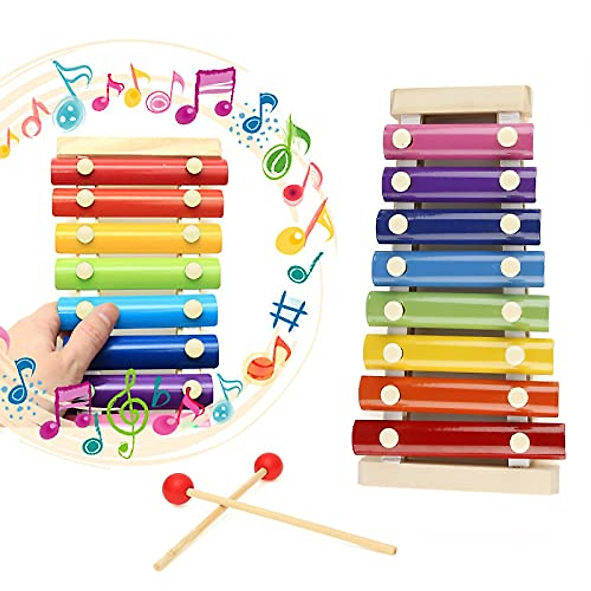 Tvoip Wooden Xylophone Toys Musical Creative Wooden Instruments 8 Notes xilofono children Baby Musical Toys Development