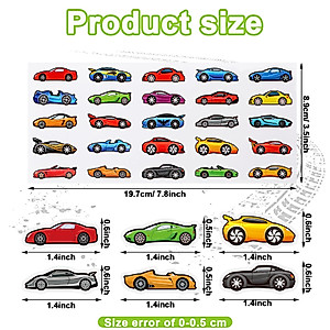 500 Pcs Race Car Stickers for Kids Transportation Stickers Sports Car Stickers Vehicle Stickers for Boys Toddler Teens Car Themed Party Favors Teacher Reward Educational Toy Art Craft Activities