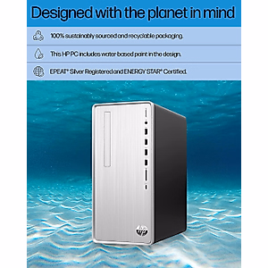 HP 2023 Newest Pavilion Desktop PC, AMD Ryzen 7 5700G (8 cores), 32GB RAM, 2TB SSD, 2TB HDD, AMD Radeon Graphics, Wi-Fi, Bluetooth, Keyboard and Mouse Combo, 9 USB Ports, Windows 11 Pro, Silver