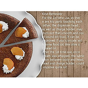 Professional Whipper Maker, Aluminum Whipped Dispenser & 2 Holders with 3 Decorating Nnozzles Leak Proof-use 8 Gram Cream Chargers,1 Pint, 500ml(Not Included)