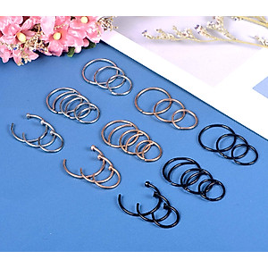FECTAS Nose Ring Surgical Steel 20g Gauge 8mm 10mm 12mm Piercing Hoops Jewelry 27PCS