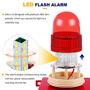 Saladulce Industrial Siren Alarm Horn Strobe Loud Flashing Alarm Siren AC110V 120dB Outdoor Siren Safety Alarm Horn Indoor Warning Siren Light Emergency Waterproof