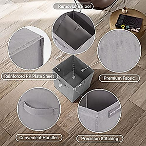 STORAGE MANIAC Storage Cubes, 11 Inch Collapsible Storage Bins with Handles, 6 Pack Fabric Foldable Bins for Organization, Durable Storage Bins for Closet, Shelves, Offices, Toys, Grey