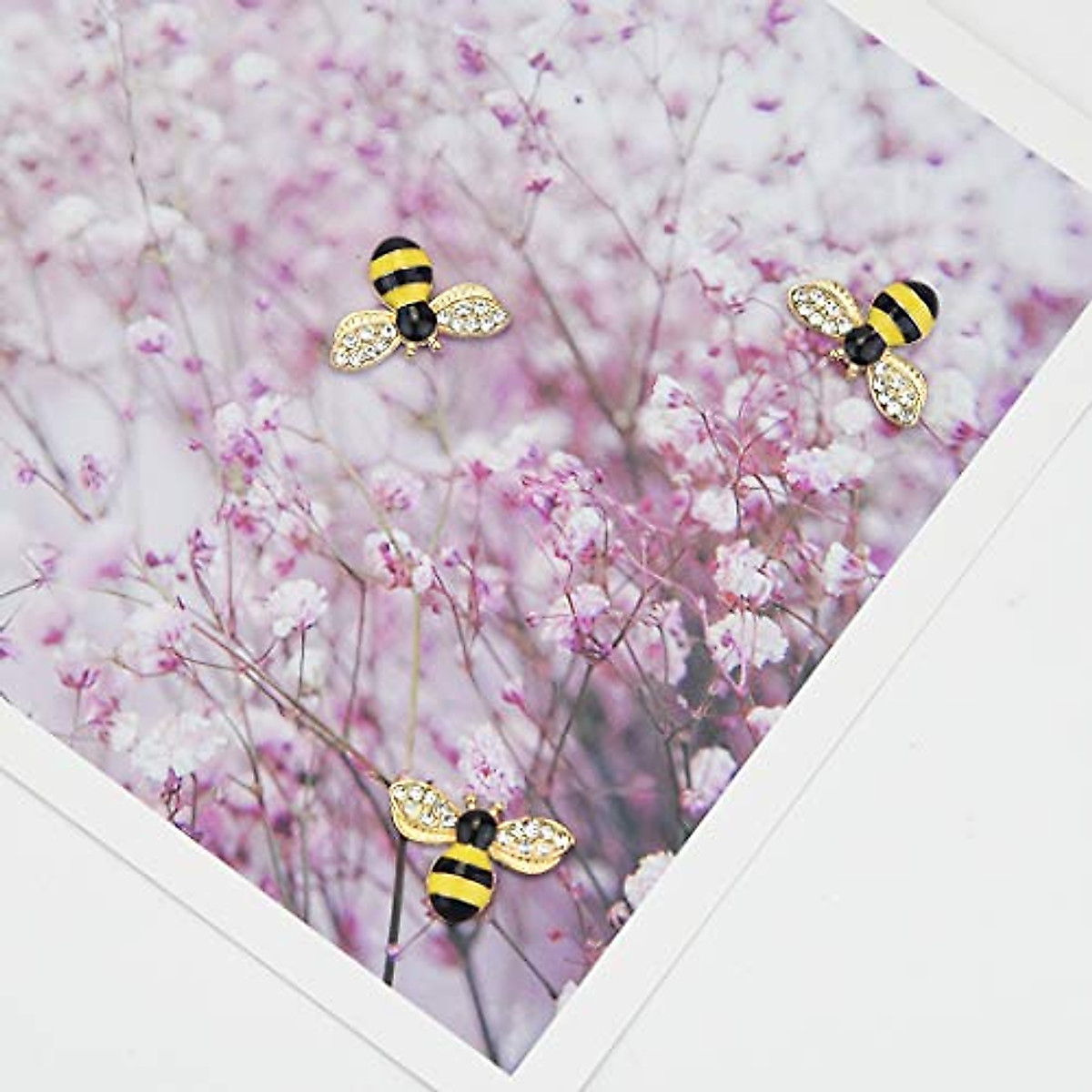 20 Pcs Enamel Bee Charms Pendants Rhinestone Enamel Craft Embellishments Crafting for Halloween DIY Handmade Crafts (yellow)