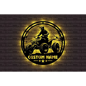 INDOCHI Personalized ATV Quad Metal Sign, Quad Riding Metal Art, 4 Wheeler Metal Sign, Quad Metal Sign