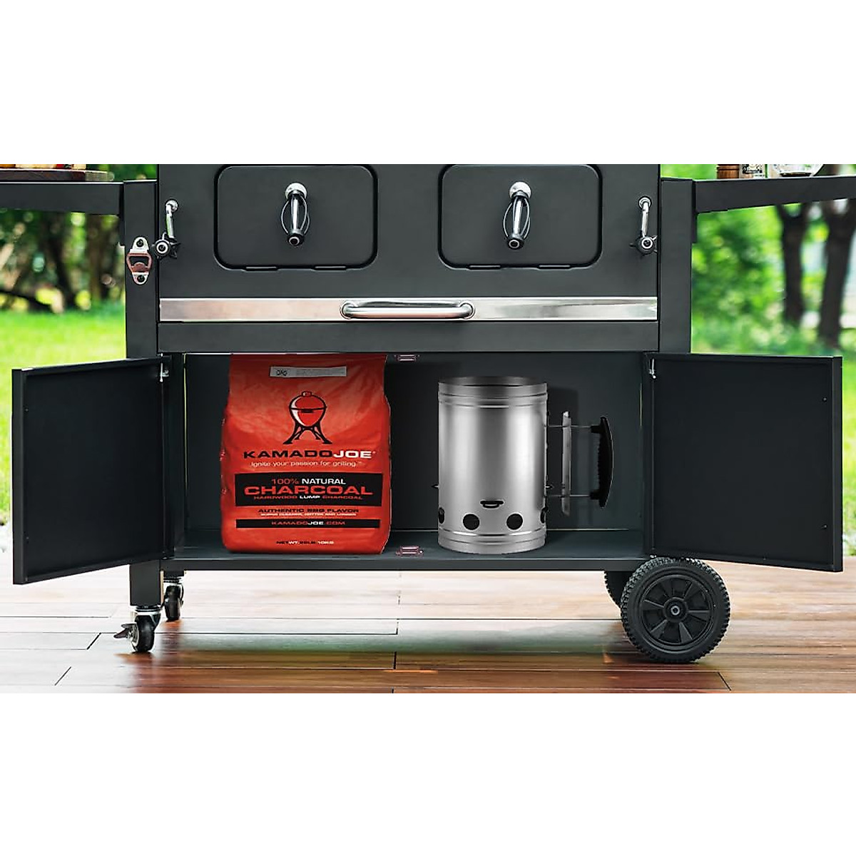 DNKMOR Grill Carts,Storage Cabinet for BBQ,Deck,Patio,Backyard(31.2in. x 18in. x 15in.) XL Portable Table and Storage Cabinet fit for Asin: B0C4YB5JXB