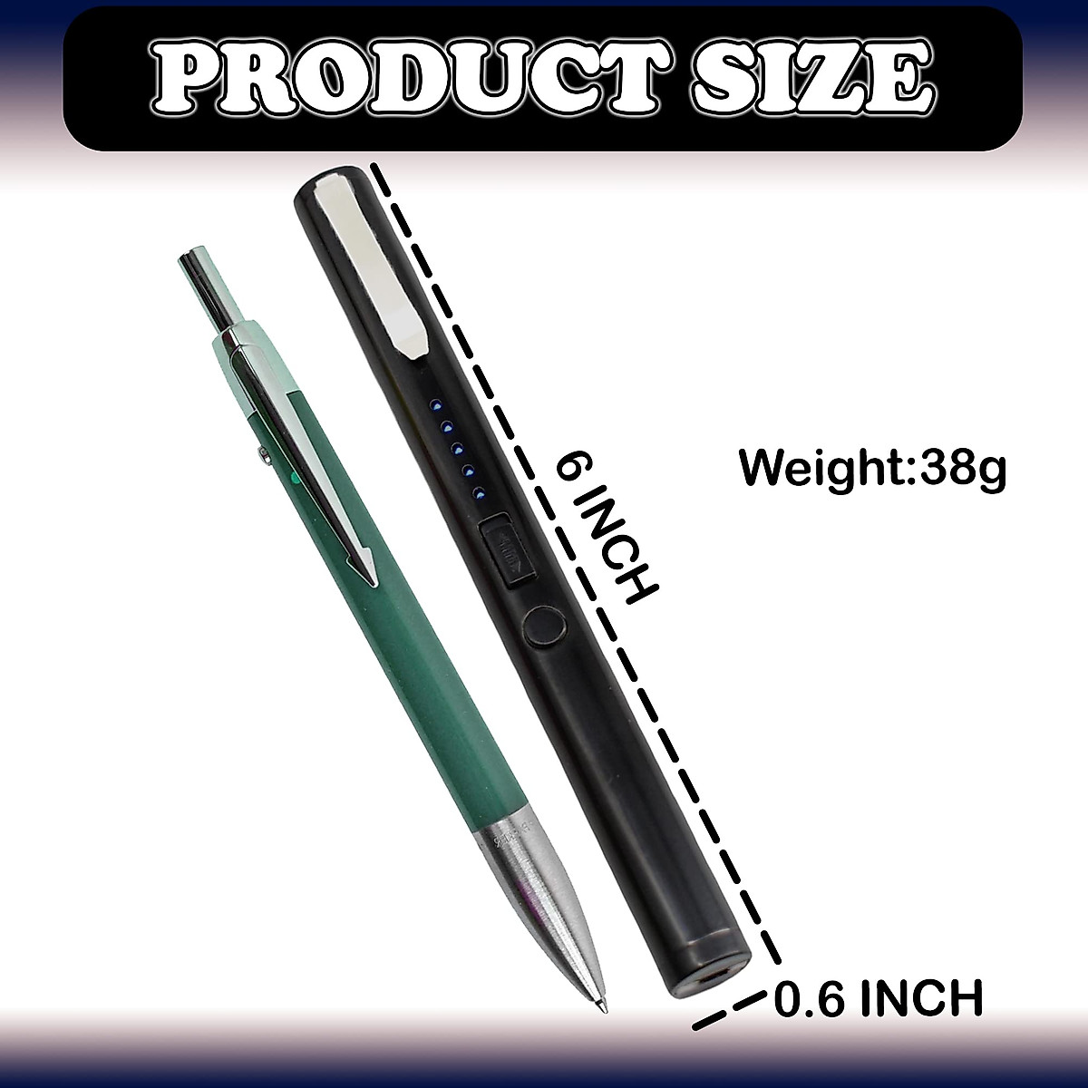 FIGHTSENSE Pen self Defense Pepper Spray Combo Pack for Men and Women self-Defense Device, USB Rechargeable Battery Life Indicator (Black)