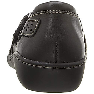 Clarks womens Ashland Spin Q Slip On Loafer, Black, 8 Wide US