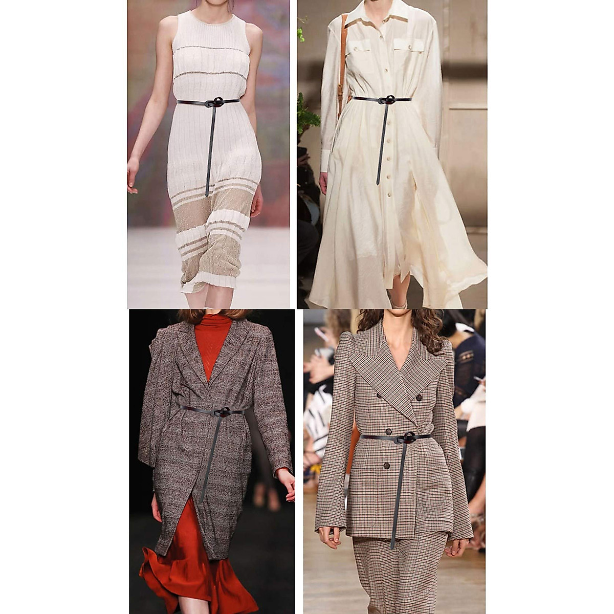 shengweiao Women's Adjustable Leather Belts Fashion Skinny Waist Strap (Small, Blue)