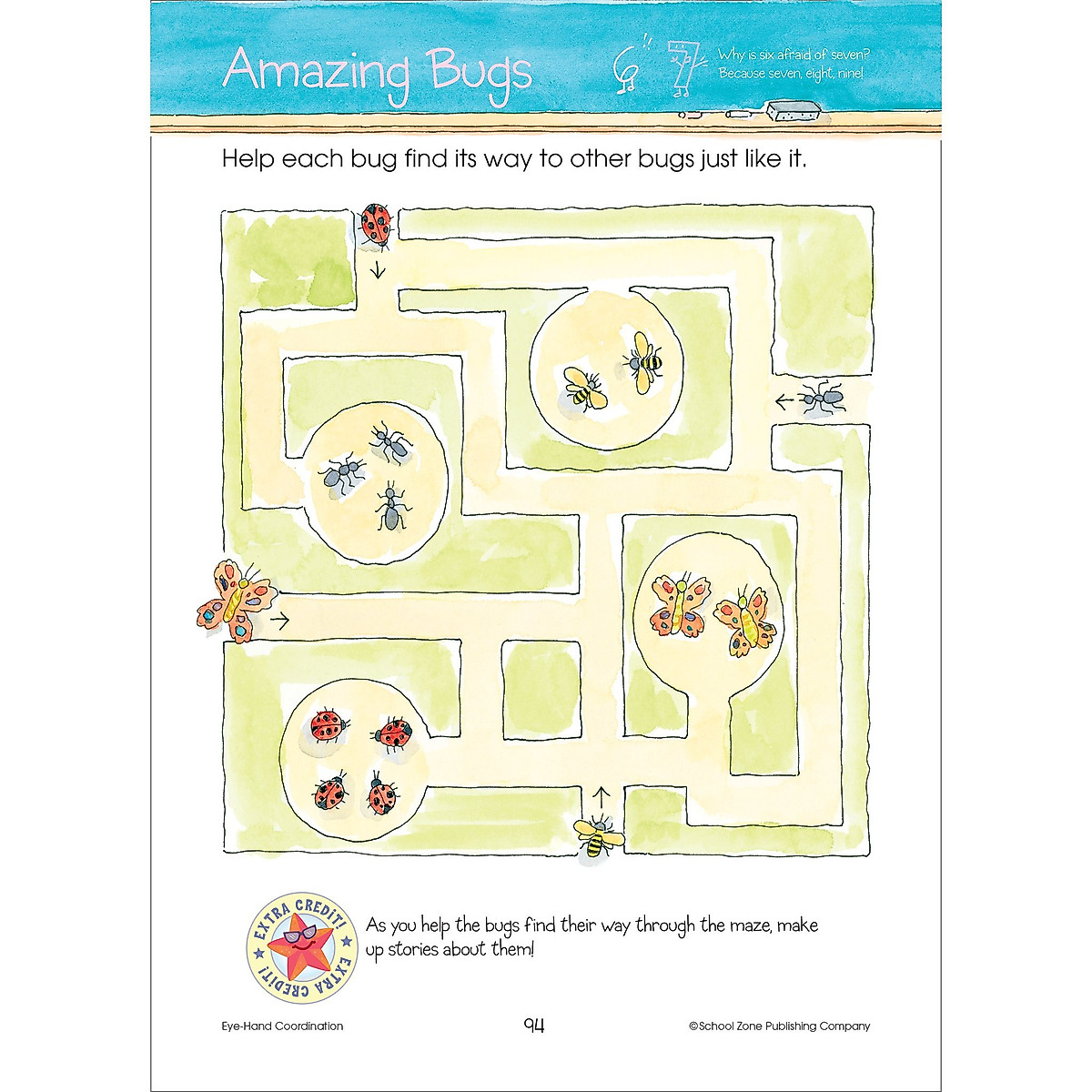 School Zone - Kindergarten Super Scholar Workbook - 128 Pages, Ages 5 to 6, Shapes, Colors, Beginning Sounds, Identifying Patterns, and More