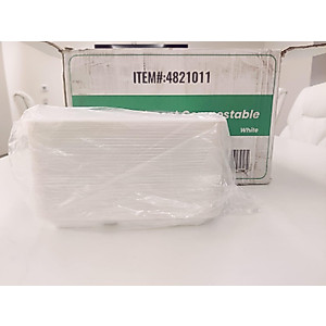 [500 Pack] 5 Compartment Trays, 100% Compostable Paper Plate tray, School Bagasse Lunch trays, Buffet, and Party, Disposable trays with 5 compartment, Biodegradable, Natural (4821011)