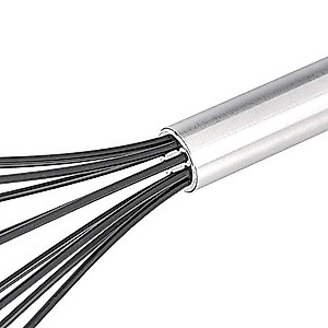 AmazonCommercial Stainless Steel & Silicone Non-Stick Coated Whisk, 12 Inch