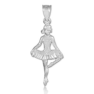 925 Sterling Silver Ballet Dancer Charm Pendant