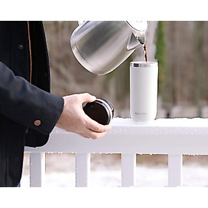 Cupture TWIST-TOP Vacuum-Insulated Stainless Steel Travel Mug, 16 oz, Winter White