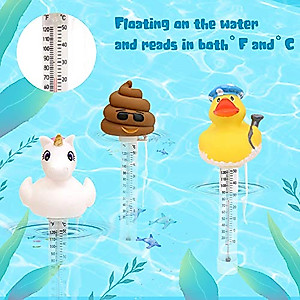 XY-WQ Floating Pool Thermometer, Large Size Easy Read for Water Temperature with String for Outdoor and Indoor Swimming Pools and Spas (Duck)