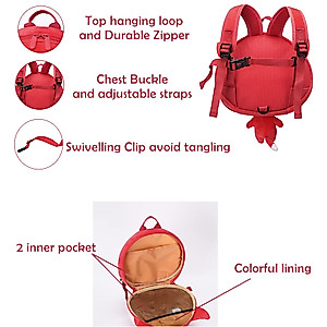 Kids happy Animal Backpack Leash for Toddlers,Baby Harness Backpack for Kids,Child Backpack Walking Leash,Plush Backpack Harness,Cute Backpack Leash,Toddler Tether Backpack (Fox)