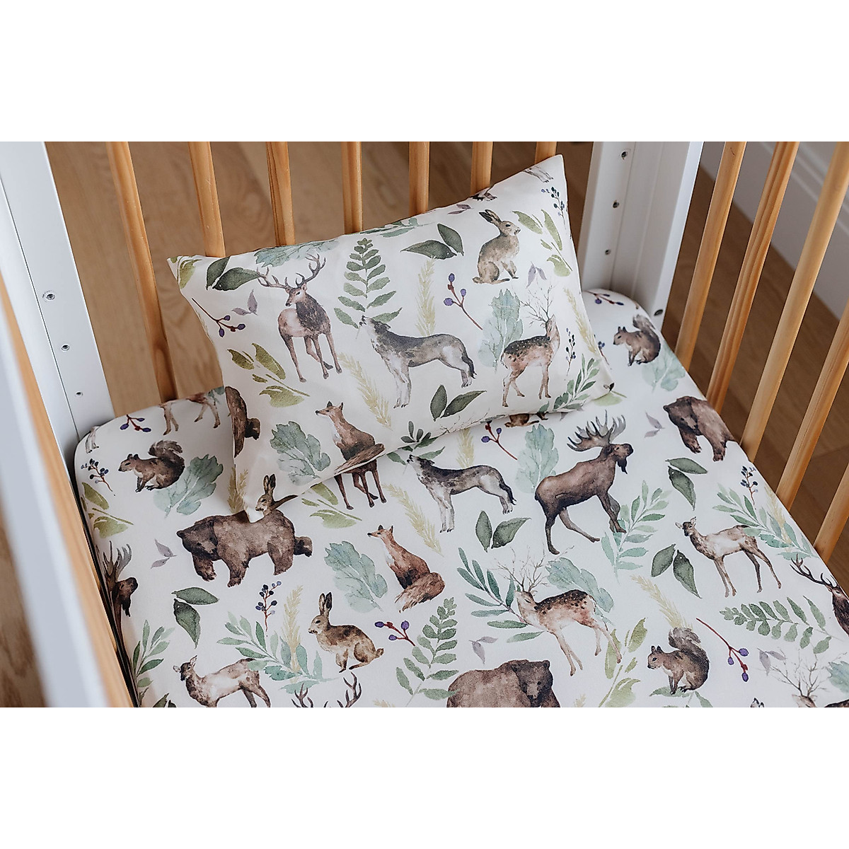 Pobibaby - 2 Pack Premium Toddler Pillowcase - Ultra Soft Jersey Knit - Crib Pillow, Kids Pillow, Travel Pillow Case Cover (Wildlife)