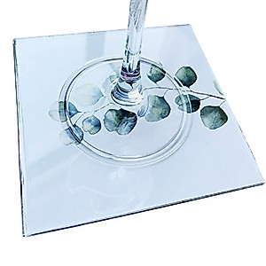 Set of 6 Clear Acrylic Coasters with Insert for Cocktail Napkins