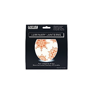 MODGY Luminary Lanterns Candle Holder Decorative Indoor Outdoor Decor, Lanterns for Wedding Centerpiece Decoration Outside Patio 4-Pack, with Flameless Floating LED Candles Jaya