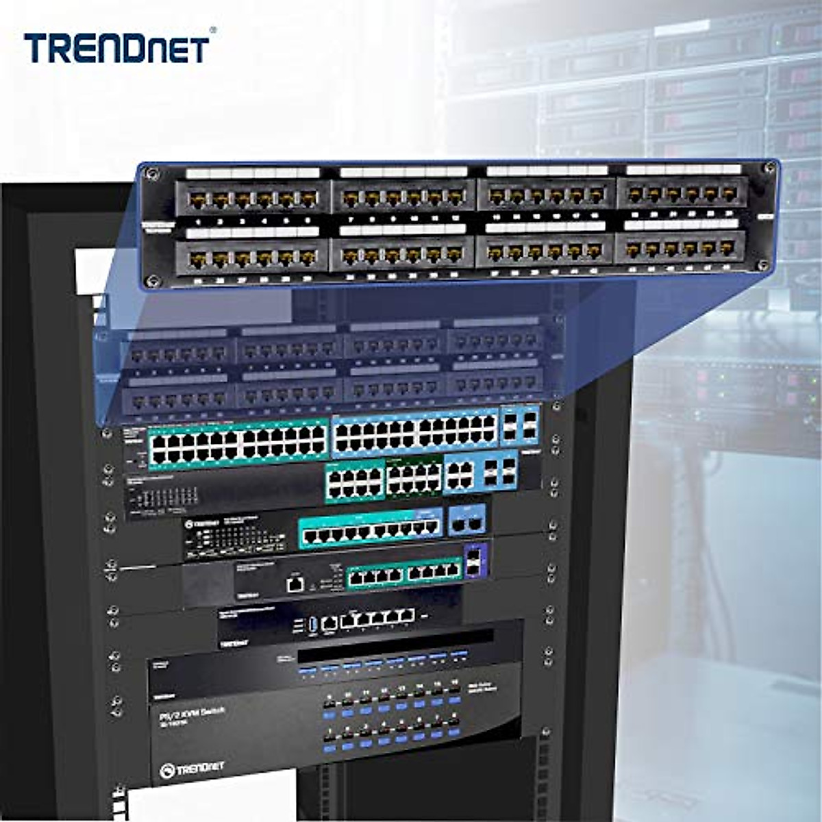 TRENDnet 48-Port Cat6 Unshielded Patch Panel, Wallmount or Rackmount, Compatible with Cat3,4,5,5e,6 Cabling, for Ethernet, Fast Ethernet, Gigabit Applications, Black, TC-P48C6